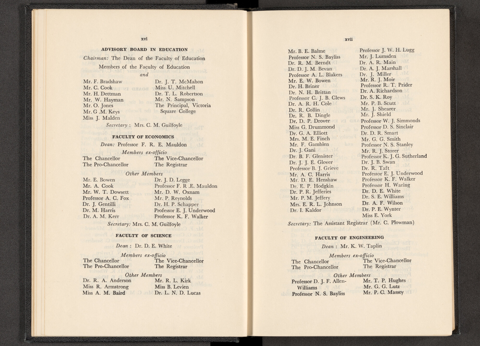 Calendar of the University of Western Australia for the year 1958 | UWA ...