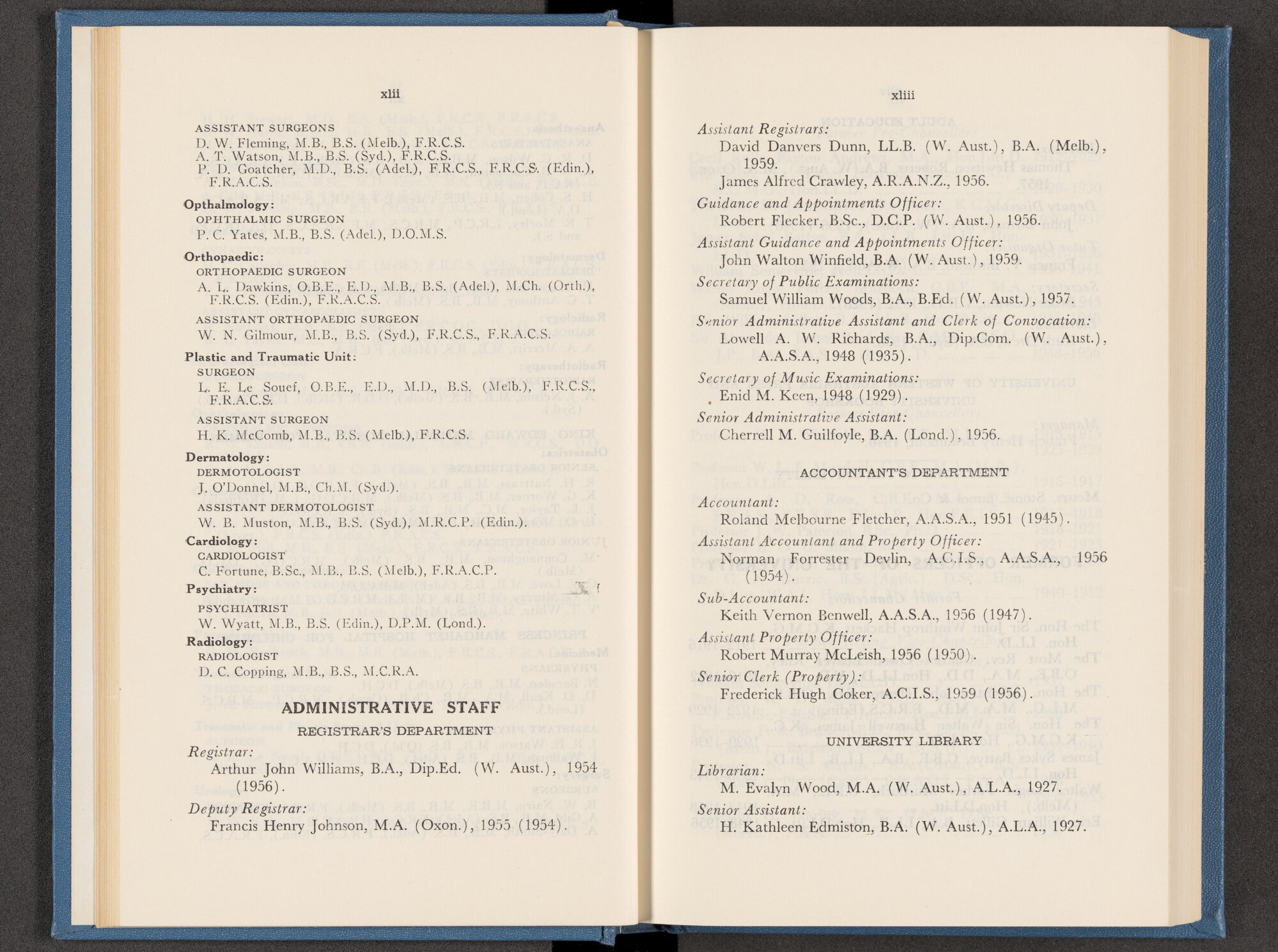 Calendar of the University of Western Australia for the year 1959 | UWA ...